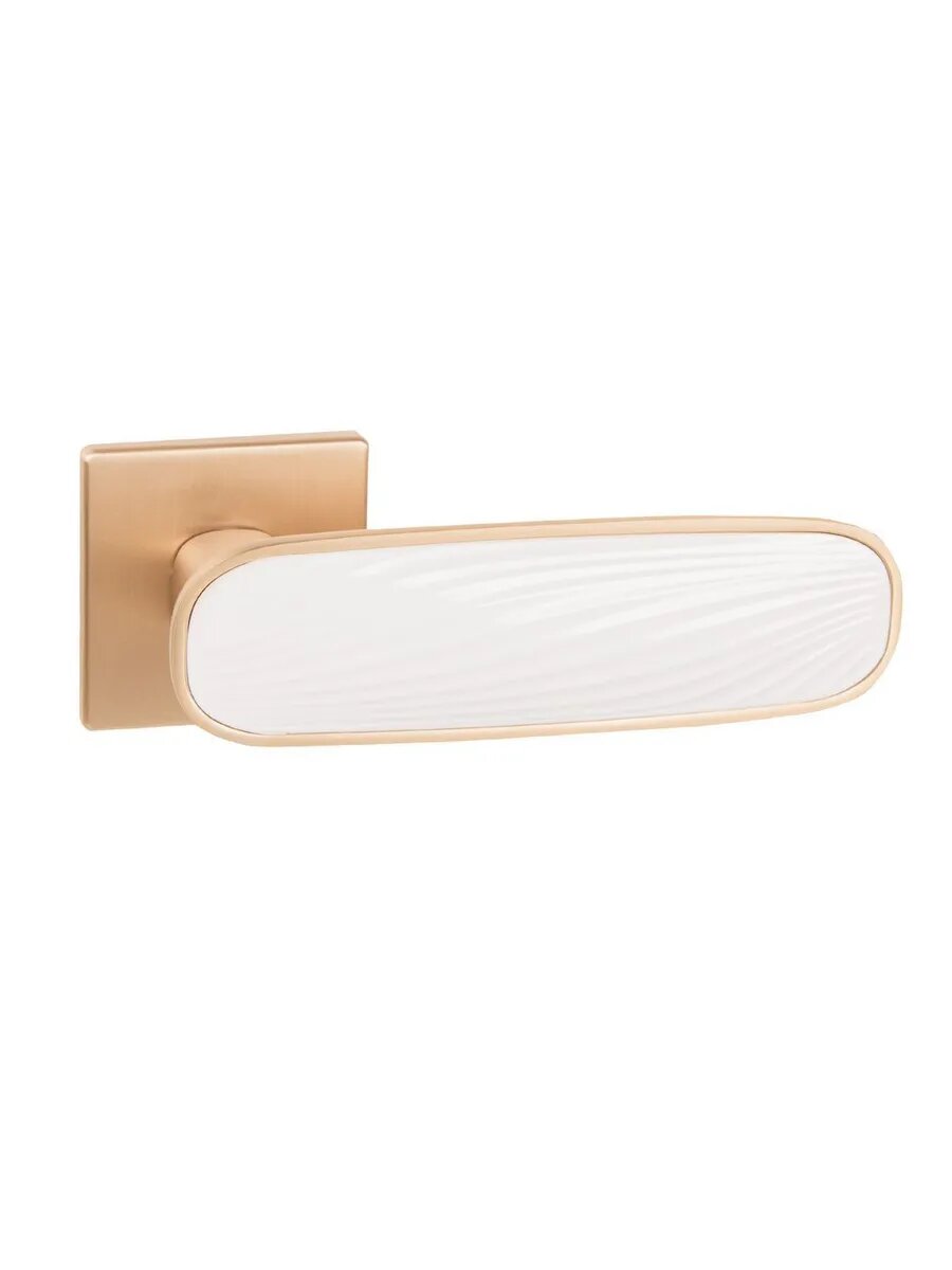 Ручки дверные K. EST. Q52. SHADE SSG/WH-39 сатинир золото/белый