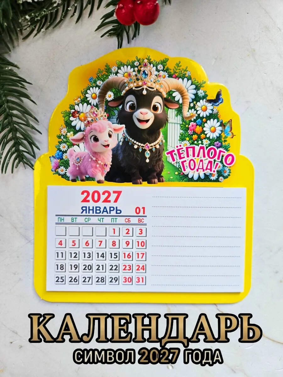 Календарь на холодильник магнитный 2027 отрывной коза
