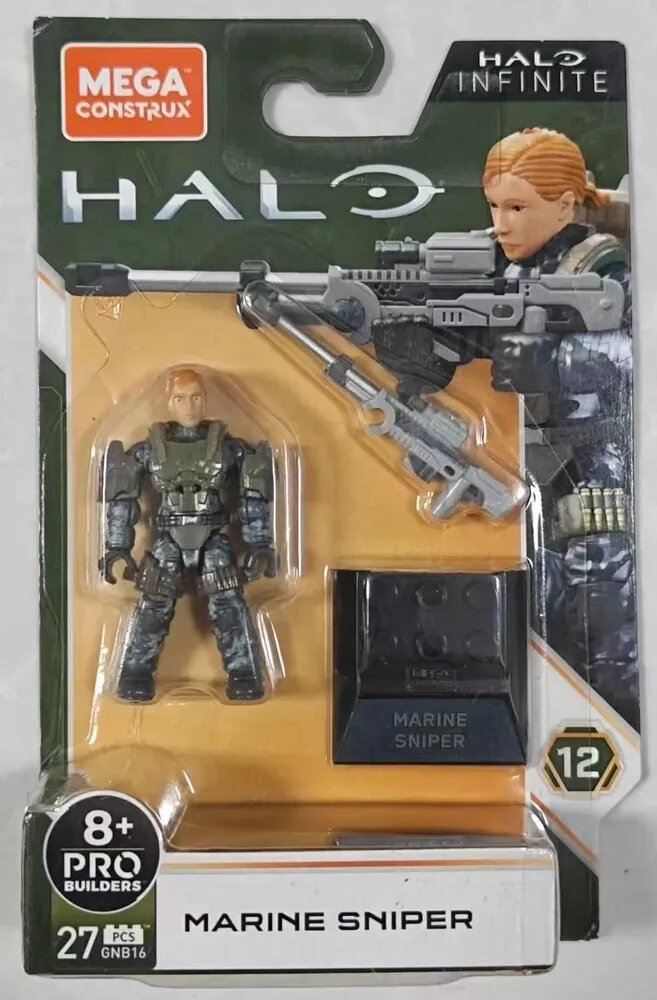 Mega Construx Halo Вышедшие из печати коллекционные игрушки из строительных блоков Marine Sniper