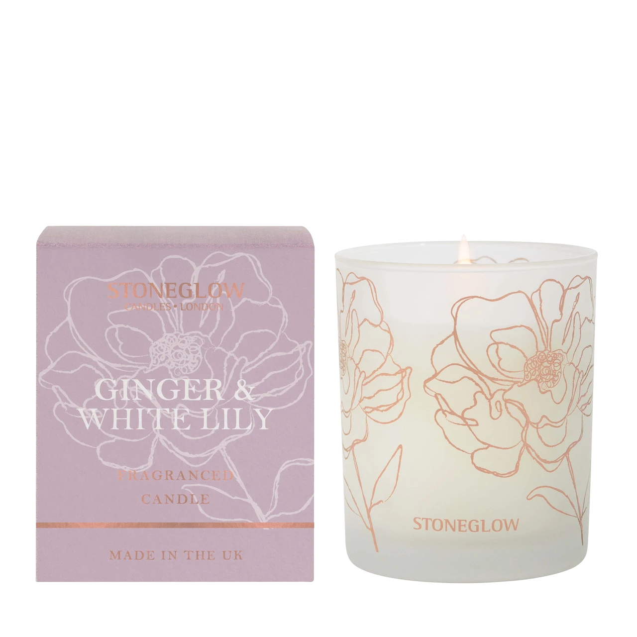 Парфюм для дома Стоунглоу Имбирь и Белая Лилия свеча 240 гр - Ginger and White Lily
