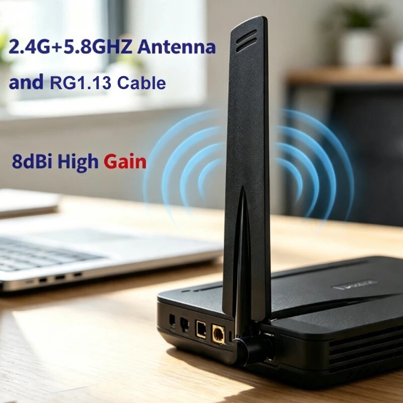 Eoth WiFi антенна 2,4ГГц 5,8ГГц 8dBi SMA черный