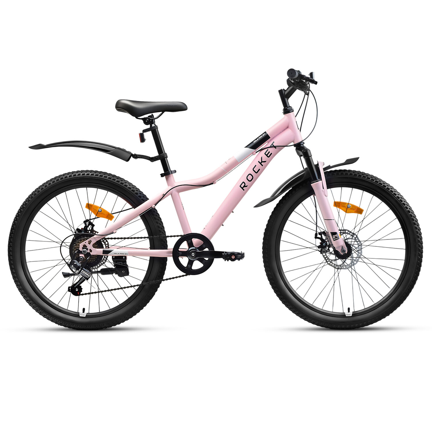 Велосипед ROCKET Vela Pro, 24", стальной, 7 скоростей, амортизатор, розовый