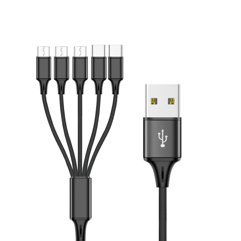 USB к 3 зарядным кабелям ANDROID + 2 Type C-2 метра