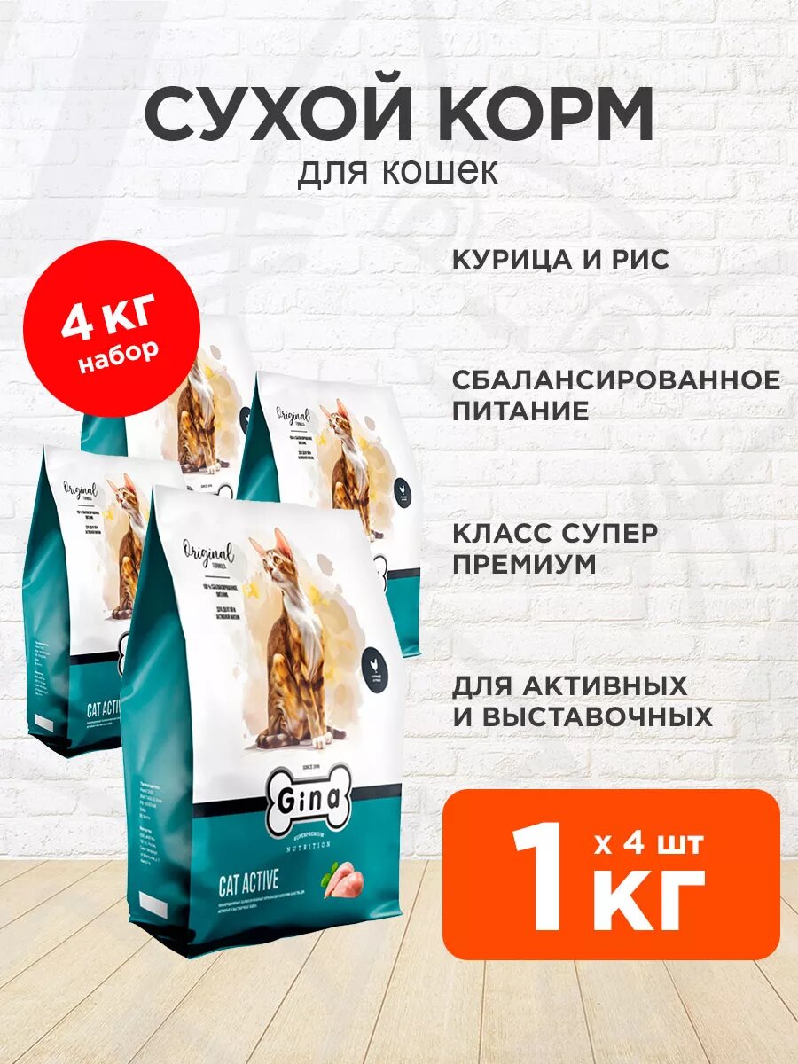 Сухой корм Gina Adult Dog Salmon & Rice гипоаллергенный для взрослых собак, лосось и рис, 3 кг
