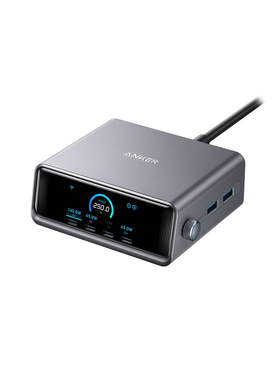 Anker Prime A2345 250W GaN Charging Station, черный, сетевое зарядное устройство