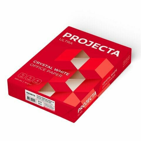 Бумага офисная А4, 80 г/м2, 500 л, марка А, PROJECTA ULTRA, Россия, 162% (CIE)