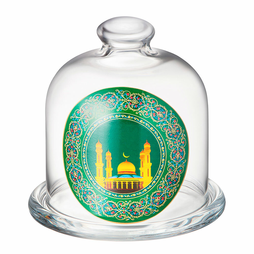 Лимонница с крышкой "Basic", стекло прозрачное, высота 10.5 см, диаметр 8.2 см, разноцветный принт