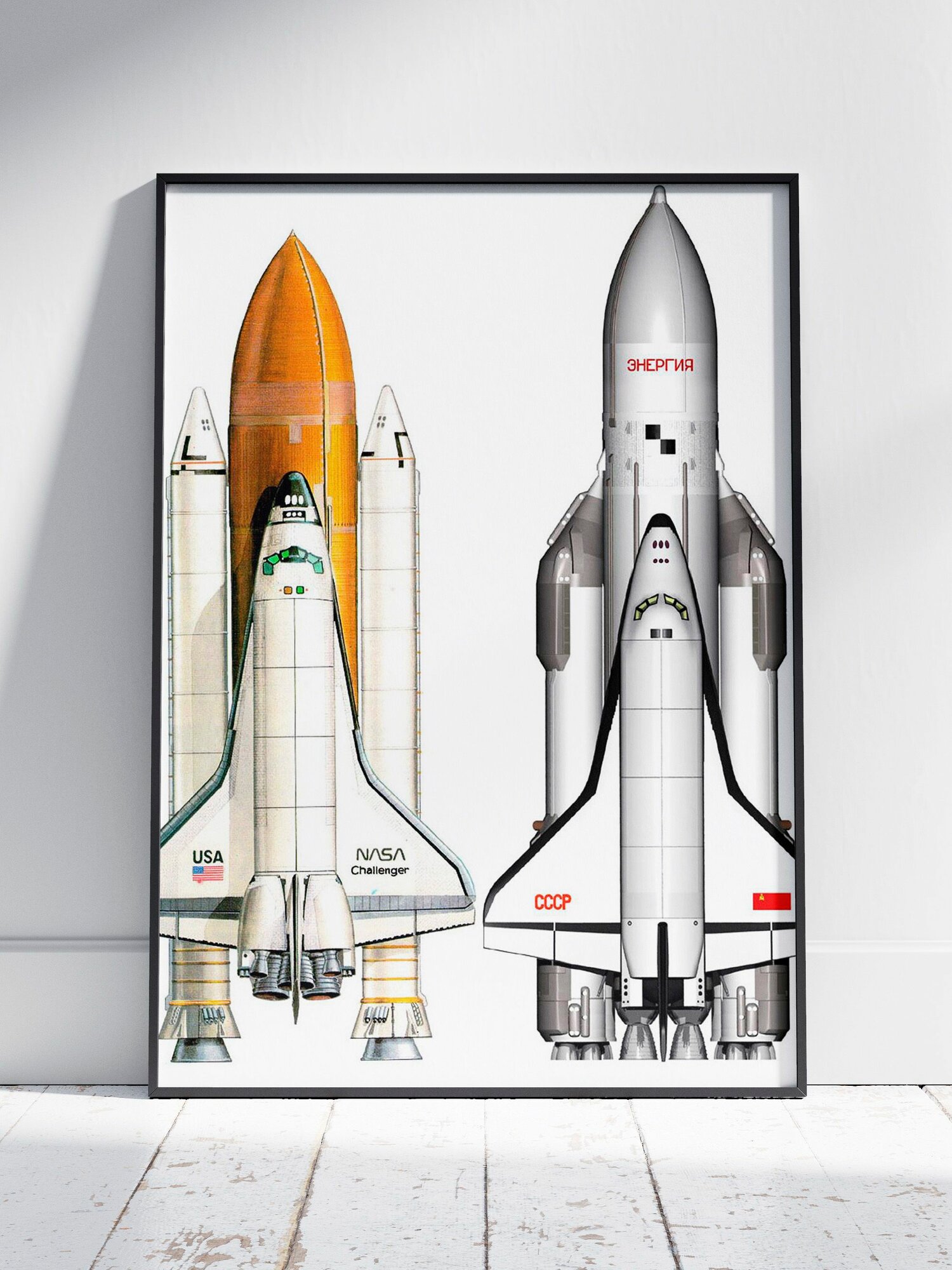 Плакат на стену для интерьера Техника и транспорт (Буран - Buran 1) - Постер по транспорту формата A4 (21x30 см)