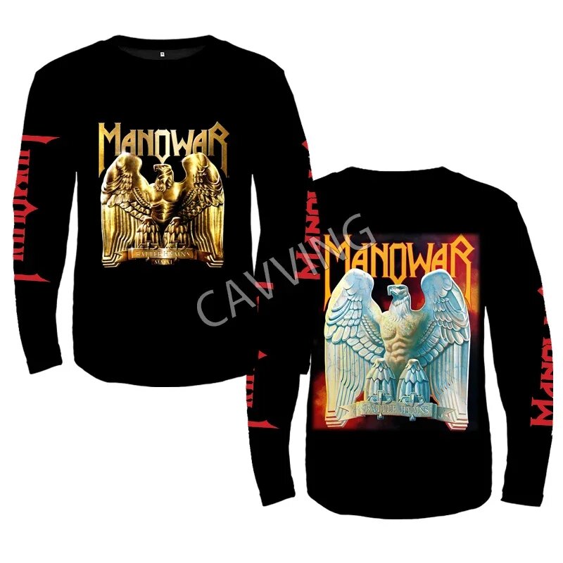 Новинка, Модный свитшот с принтом Manowar в стиле рок, с круглым вырезом, готический Топ, хлопковая одежда в стиле Харадзюку, унисекс, мужская одежда
