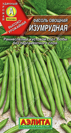 Фасоль овощная Изумрудная, раннеспелая, спаржевая, 50-60 дней