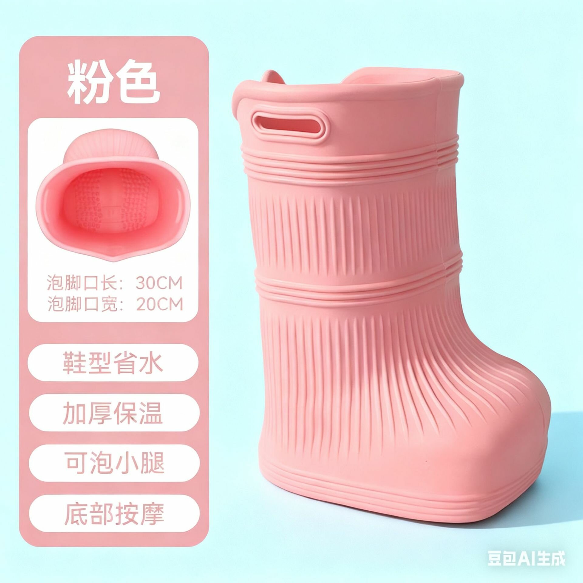 Ванночка для ног из ЭВА, такая же модель для домашнего использования, высокая (выше колена), легкая, с функцией поддержания постоянной температуры, глубокая, водосберегающая, с функцией массажа.