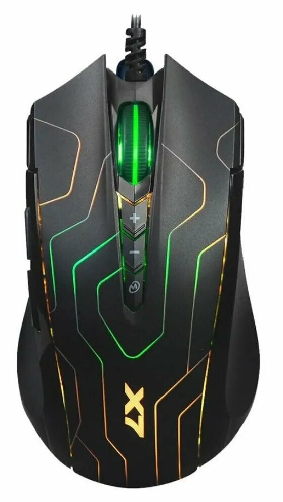 Мышь проводная X89 Maze, черный, зеленый