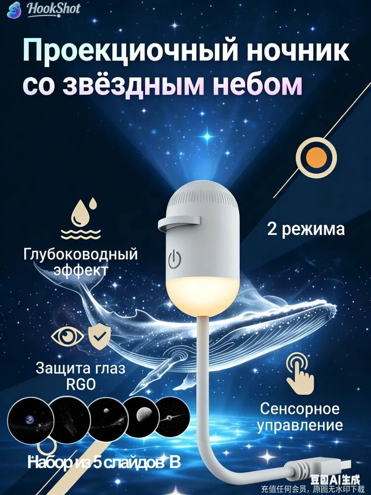 Светодиодный настенный светильник с USB-зарядкой, создающий атмосферу в помещении, белый ночник