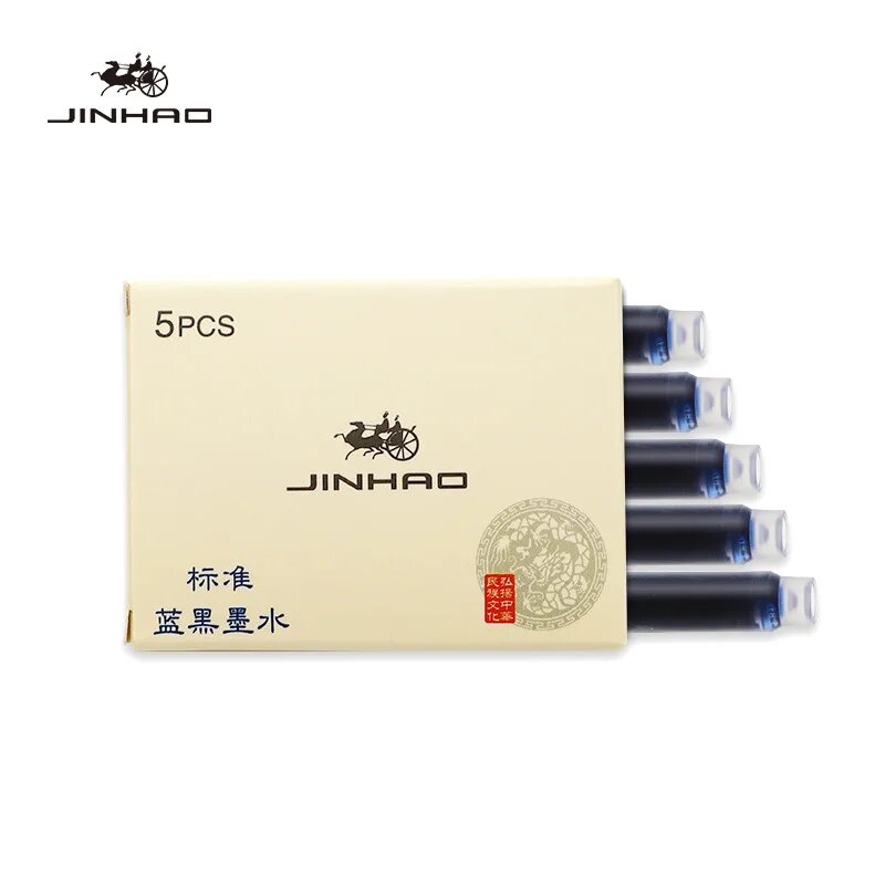 Jinhao 5 шт. чернила для ручки, сине-черный