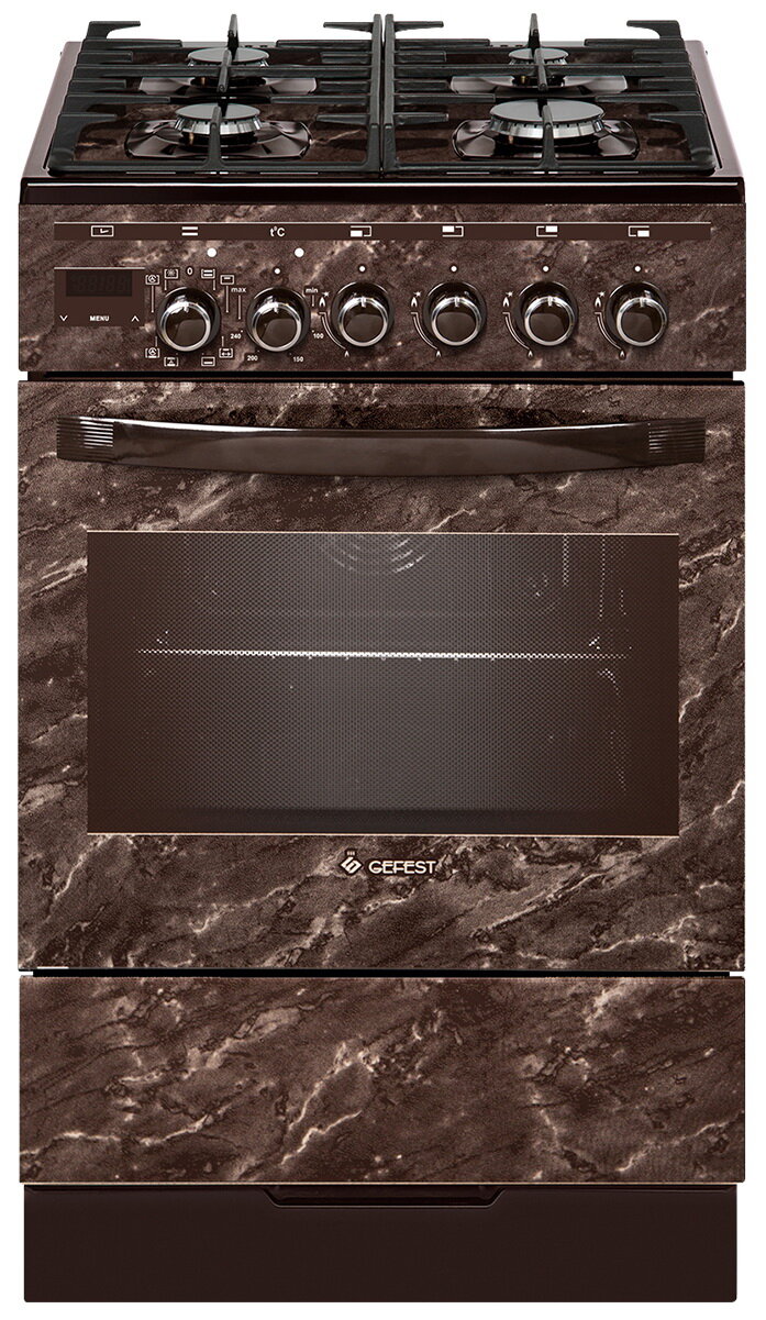 Комбинированная плита Gefest 5502-04 0054 50 см, 55 л, 4 конфорки, коричневый