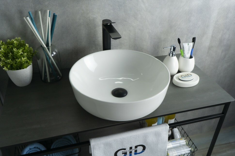 Раковина Gid D1315 51182 накладная белая 41.5x41.5x13.5
