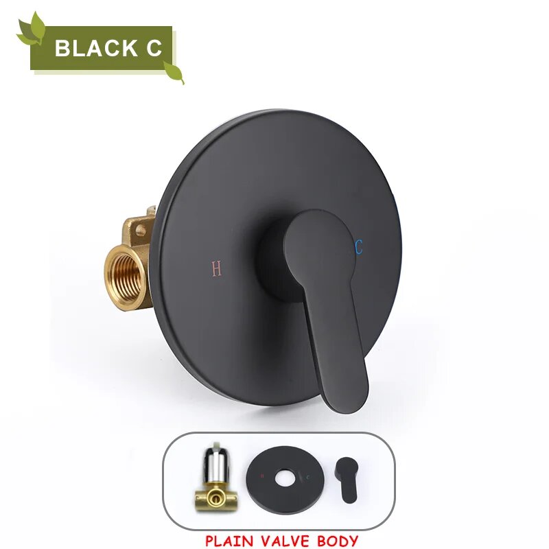 Душевые крановодки для ванной из золота с обработкой щеткой с регулировкой латунного смесительного клапана переключатель скрытый смесительный душевой клапан кран для отеля настенный душевой переключатель-нет коробки черный C
