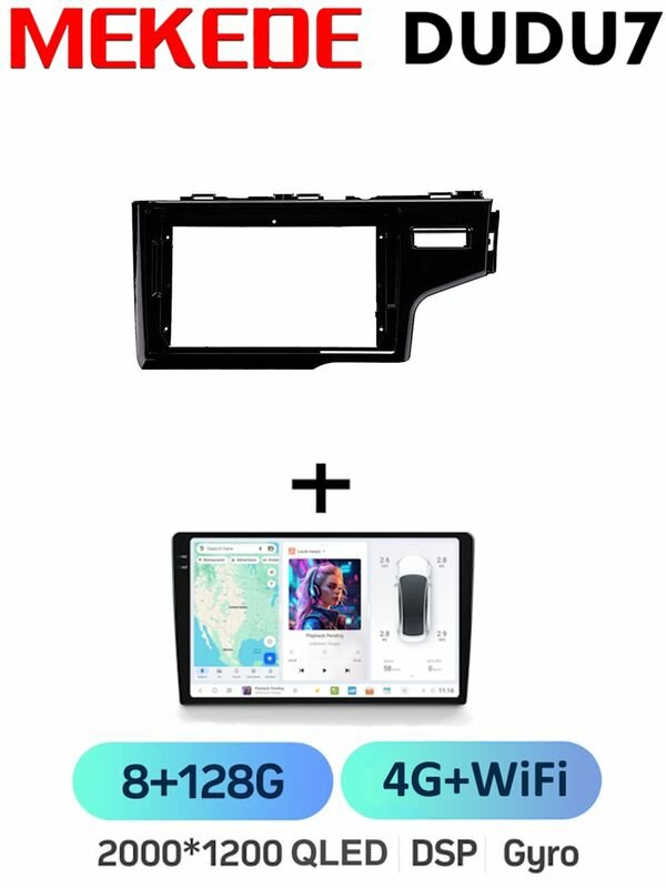 Магнитола Mekede 10" DUDU7 8/128 Gb для Honda Jazz 3 Fit 3 GP GK 2013-2020 (A) правый руль carpay Android