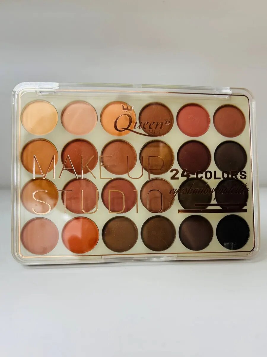 Набор теней Queen Mini Makeup Studio, кремовые, 24 цвета, матовый финиш