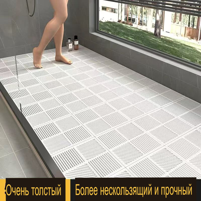 Противоскользящий массажный коврик из ПВХ для ванной, 30×30 см белое 1 шт