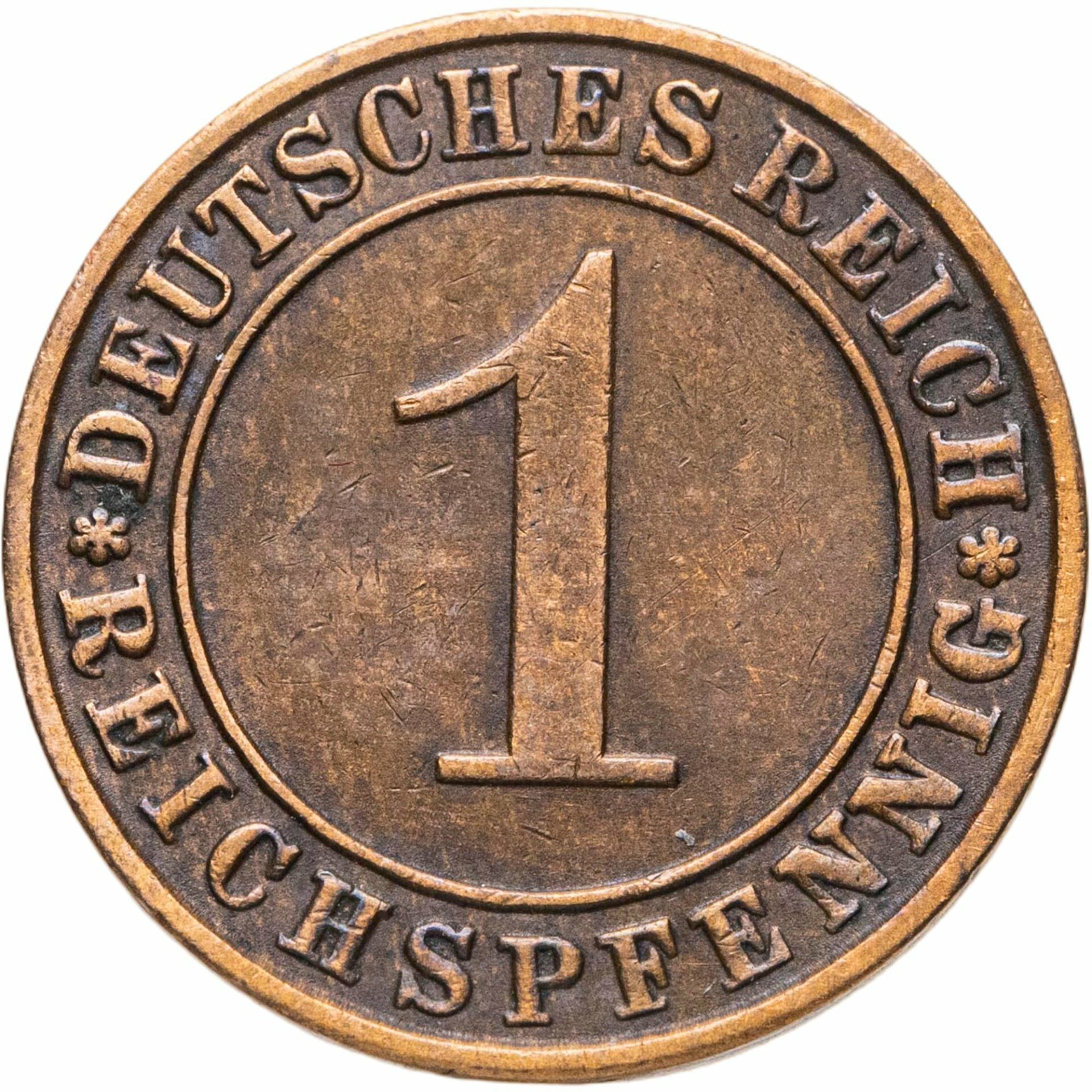 Германия 1 рейхспфенниг (reichspfennig) 1935 J знак монетного двора "J"  — Гамбург