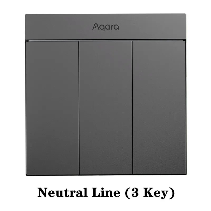 Умный выключатель на стене Aqara Smart Wall Switch H1M With Neutral MARS-Tech 6 цветов Беспроводной ключевой световой выключатель Zigbee Много режимов управления для Homekit- Светло-серый 3 ключа