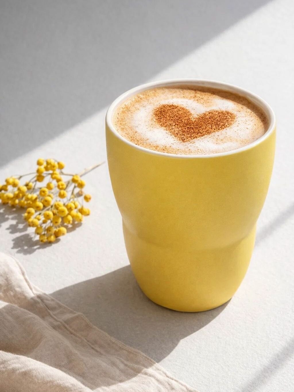 Чашка, кружка желтые без ручки "Barista" 1 шт, 500 мл. Стакан для кофе, капучино, чая, коктейлей, фарфор.