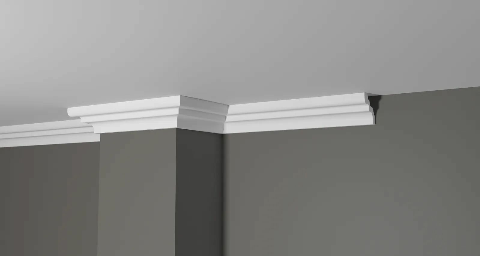 Карниз Decor-Dizayn DD39 Белая Лепнина Д2000хВ46хТ42 / Декор Дизайн.