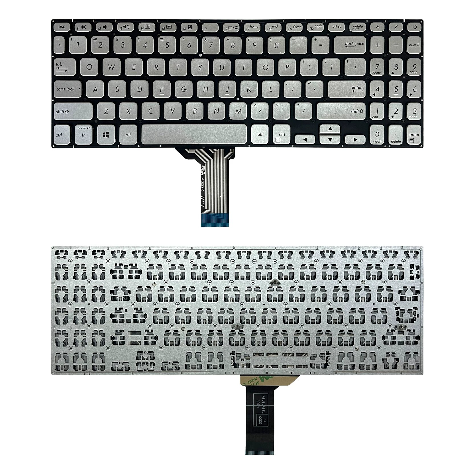 Подходит для клавиатуры ASUS S5300U S5300F S5300UN X530M K530 Y5100UB S530UA Новая клавиатура серебристого цвета без