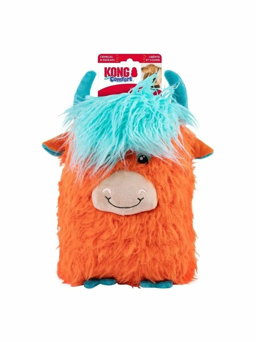 KONG Comfort Jumbo/ мягкая игрушка для собак, корова XL, оранжевая