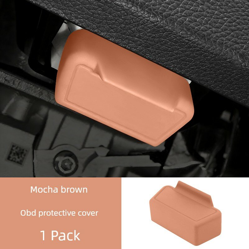 Коричневый Мокко OBD силиконовый защитный колпачок для Xiaomi YU7 автомобильный аксессуар - прочный, простая установка,
