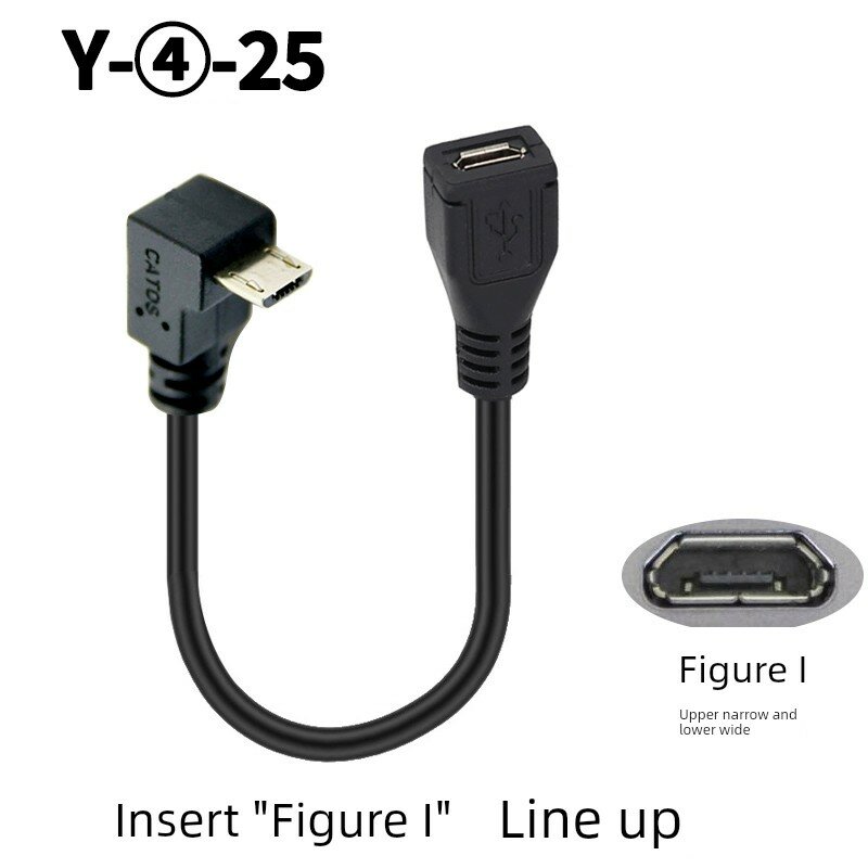 25 см черный кабель с микро USB изгибом тип 2, без поддержки OTG для зарядки мобильных устройств