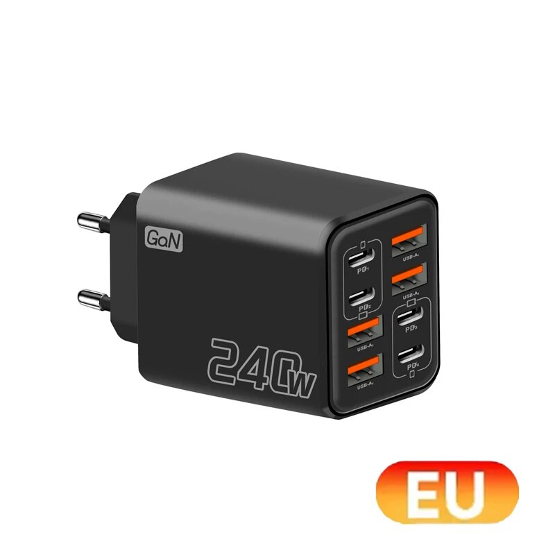 Зарядное устройство 240W GaN с 8 портами USB Type C EU