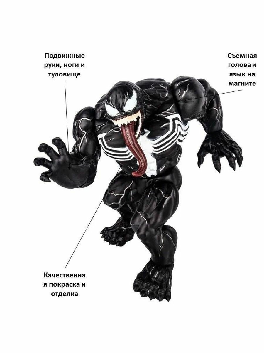 Фигурка "Веном" Марвел комикс "Venom" Marvel Comics черный цвет — фото 1
