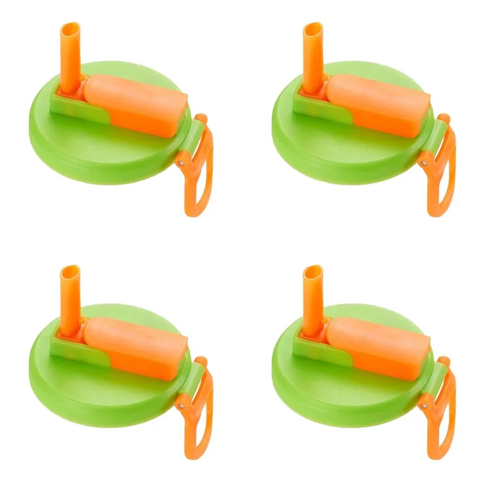 Крышки для банок с соломинкой, Green B, 4шт