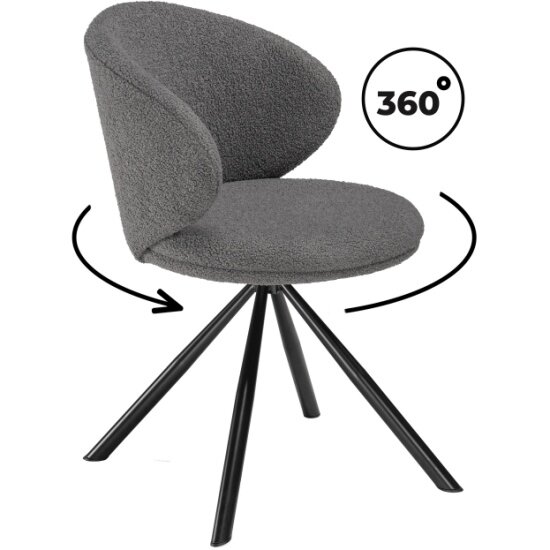 Стул обеденный Woodville Solomon крутящийся gray / black