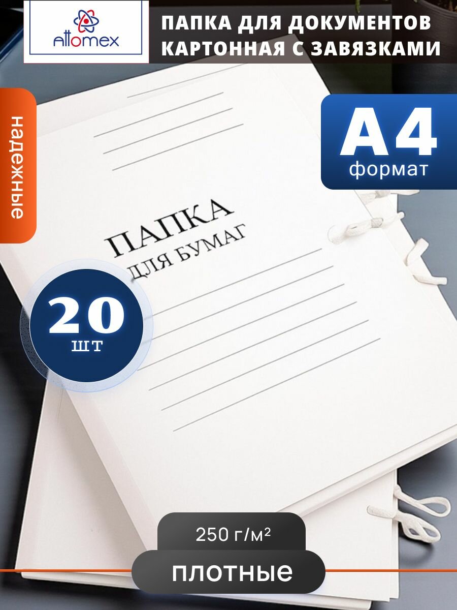 Папка для документов A4 Дело с завязками 20 шт