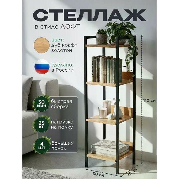 Стеллаж Welcome Store напольный металлический лофт этажерка