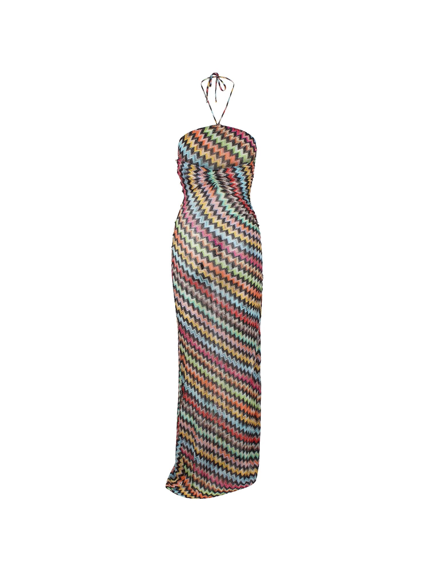 Накидка Missoni Zigzag-knit halterneck cover-up, размер 38, черный/черный — фото 1