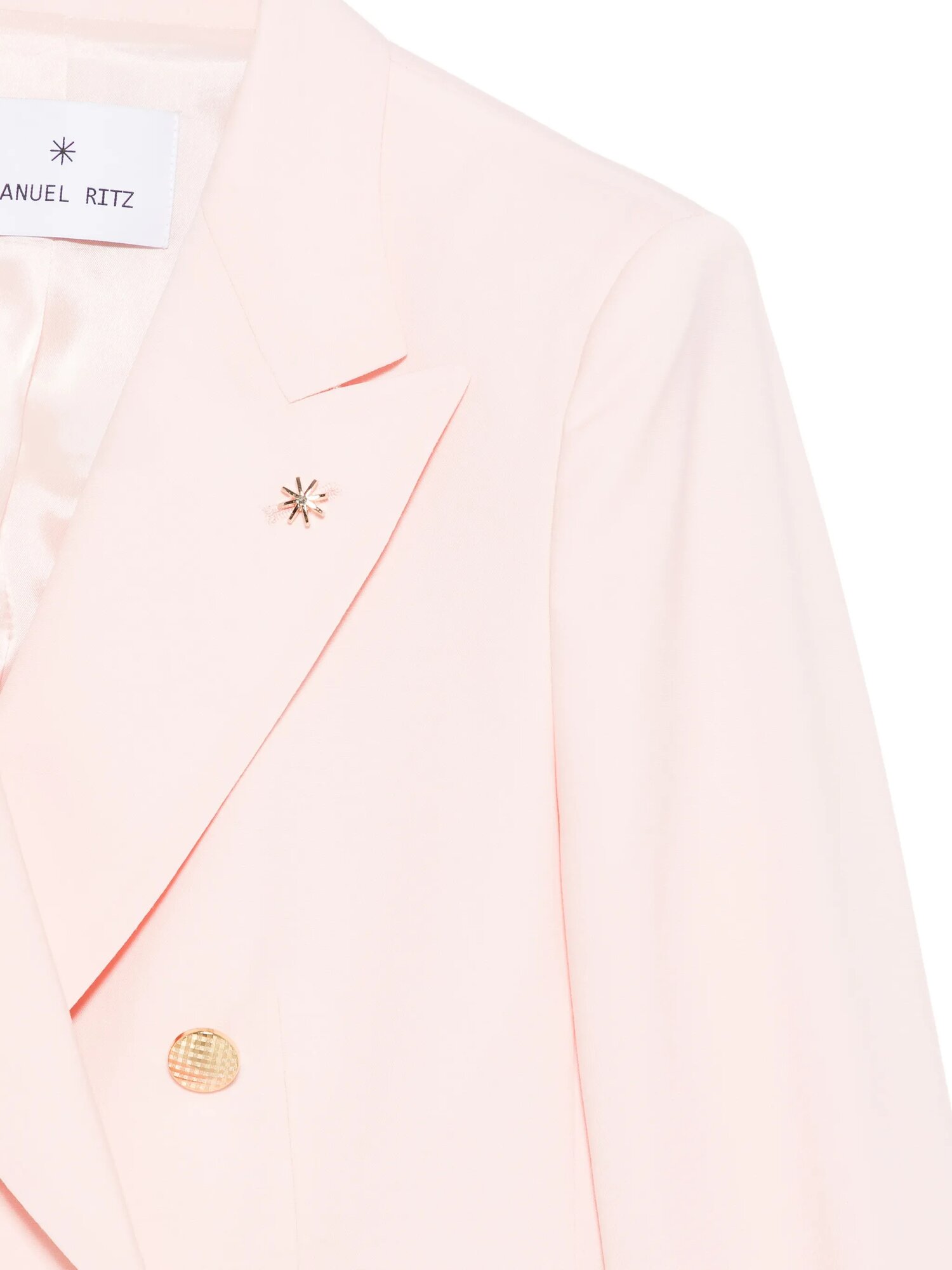 Куртка Manuel Ritz Double-breasted peak-lapel jacket, размер 42, pink — фото 1