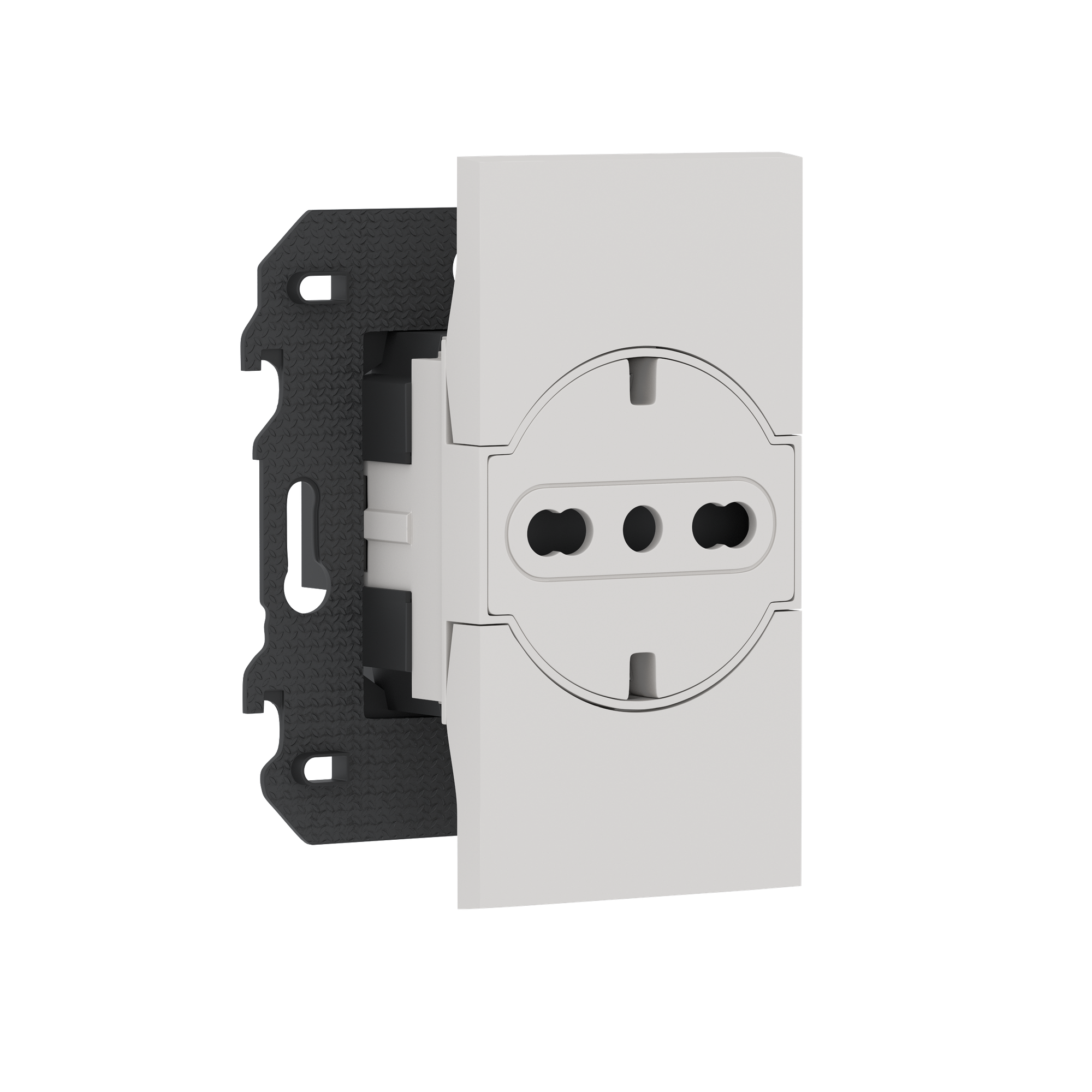 Розетка на 220v с плоской лицевой панелью, с заземлением, шторки, 16А, винты, цвет серый матовый, серия VGD