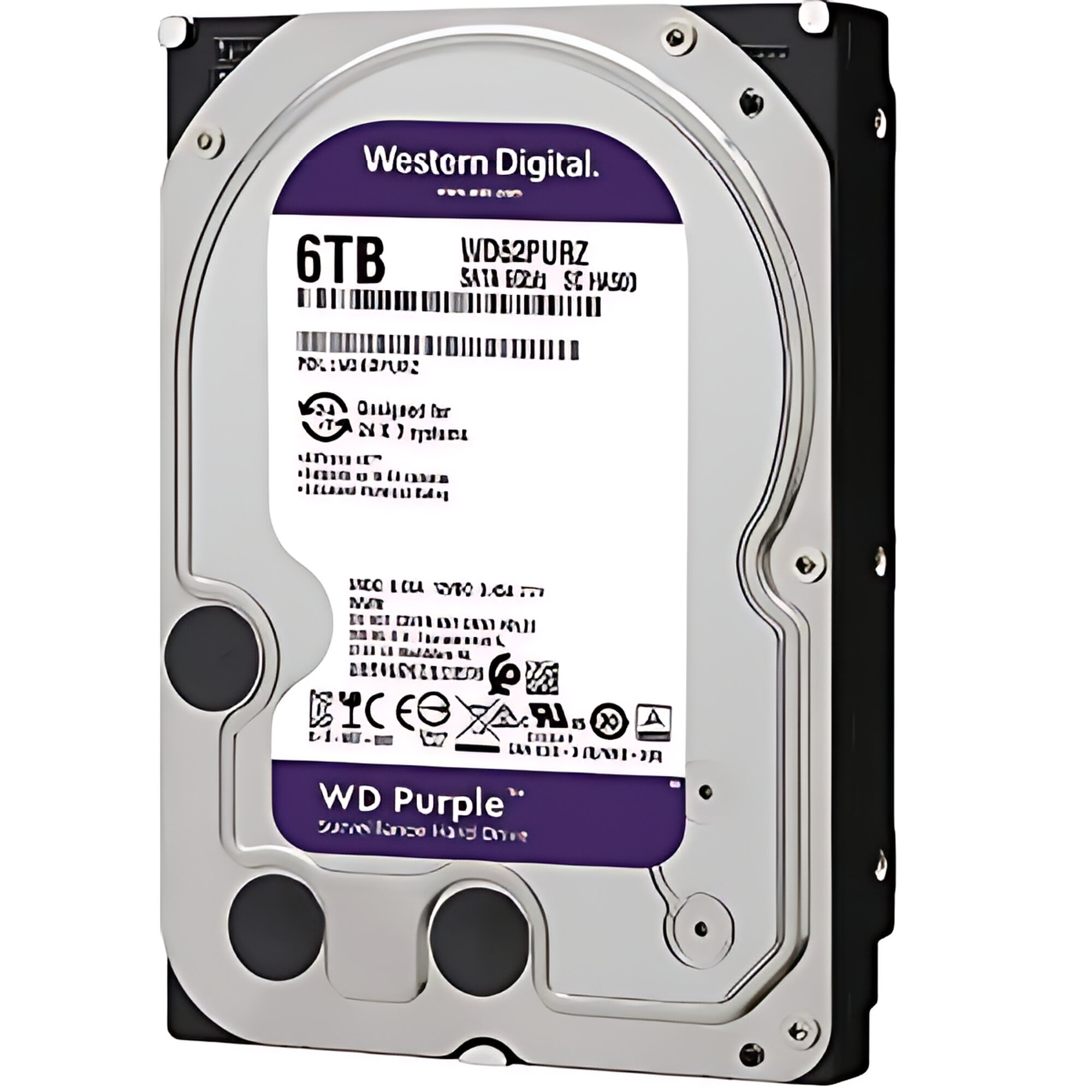 Жесткий диск HDD 6.0Tb Western Digital SATA-III, 128Mb, 5640rpm, Purple (WD62PURZ)
