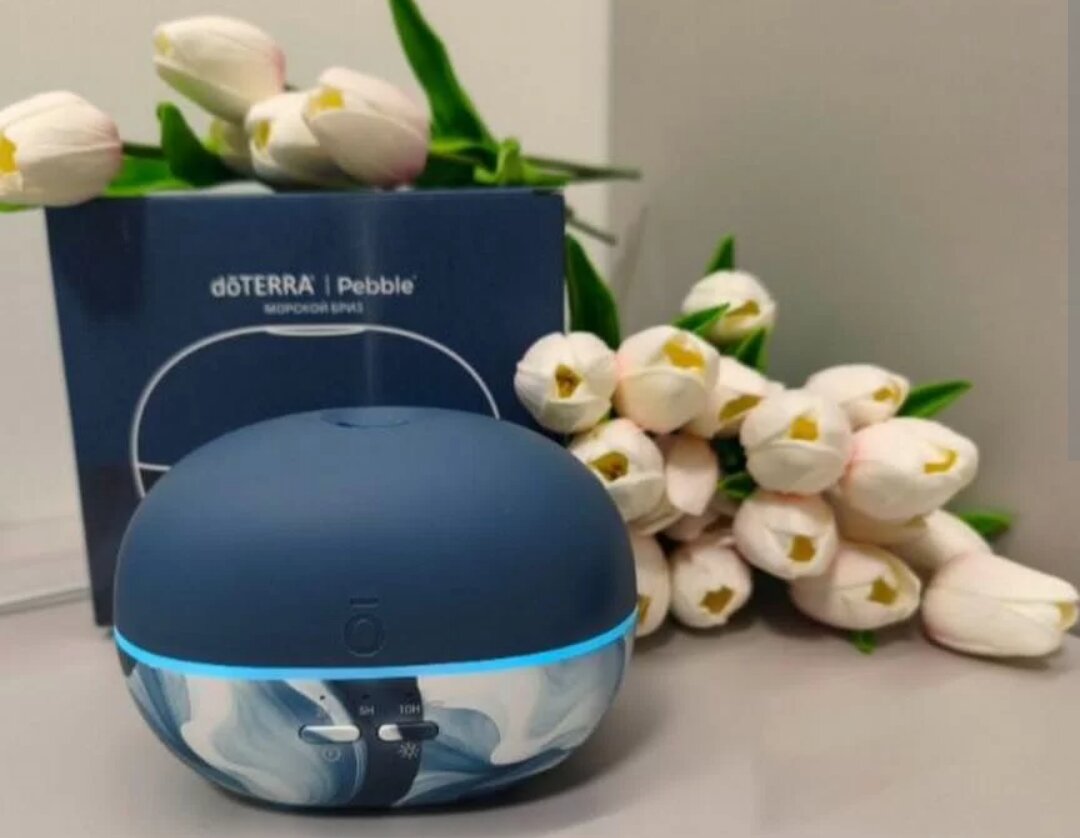 Диффузор ароматический Pebble doTERRA Дотерра синий ультразвуковой — фото 1
