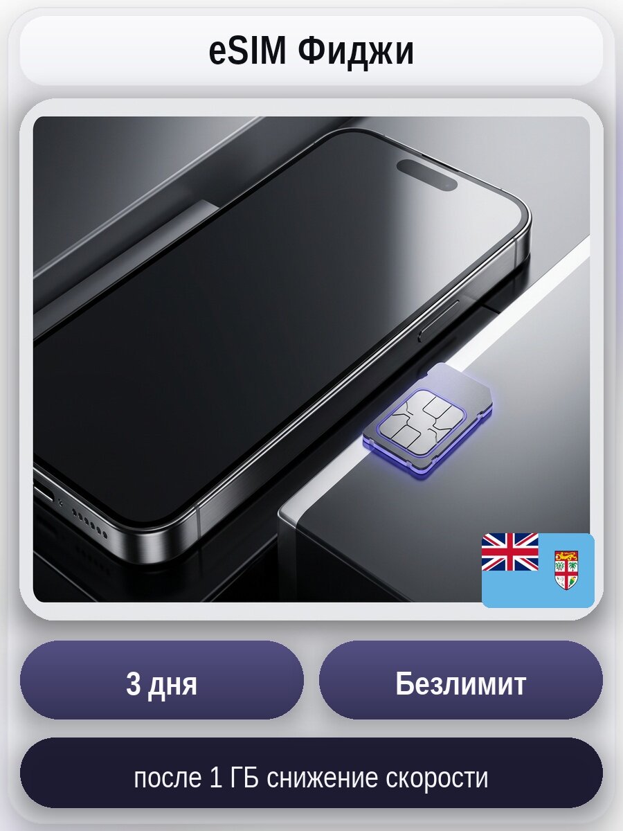 ESIM для мобильного интернета: безлимит на 3 дня | Фиджи | Виртуальная СИМ-карта