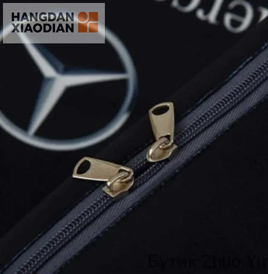 Плед автомобильный Hyundai, вельвет, размер 40 см. Трансформер подушка-одеяло, комплект для авто — фото 1