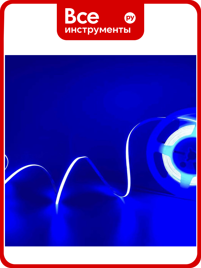 Светодиодная лента Geniled синяя 5м 24В 9Вт/м COB подсветка 320 led/m IP33 5мм 03618