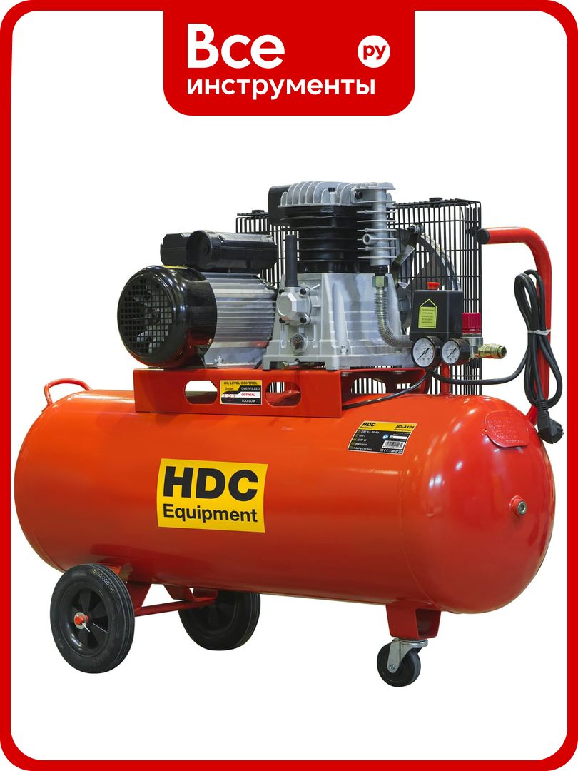 Компрессор HDC HD-A101, для интенсивного использования в условиях мастерских, изготовлены из легированного чугуна