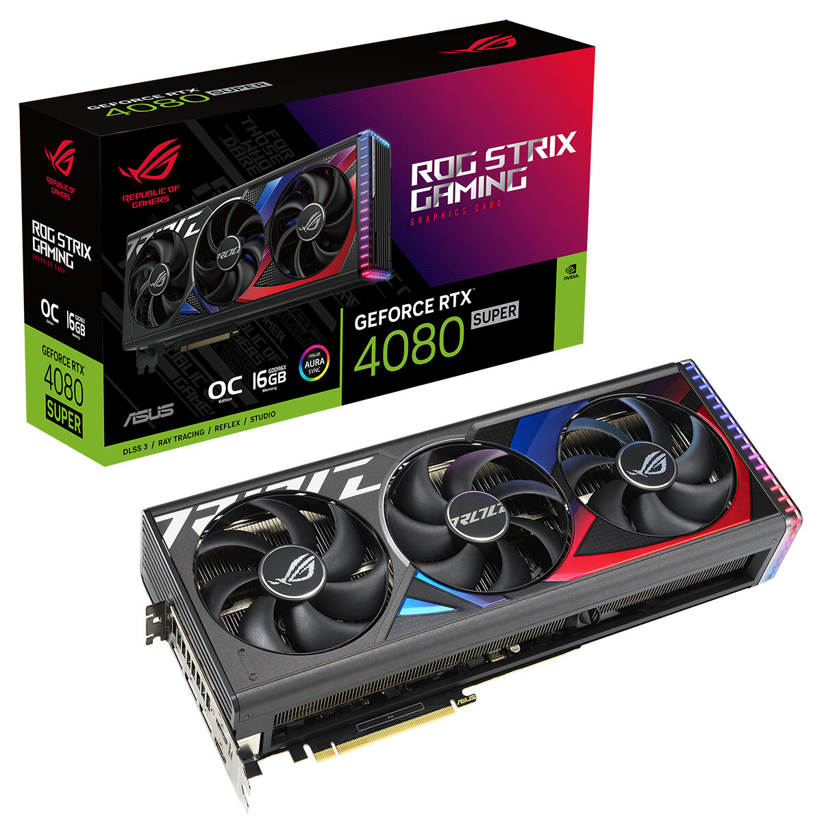 Видеокарта ASUS RTX4080 SUPER ROG STRIX OC 16GB GDDR6X 256bit 3xDP 2xHDMI 3FAN RTL (ROG-STRIX-RTX4080S-O16G-GAMING) уц-3-2