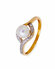Кольцо на фалангу Diamant, красное золото, 585 проба, родирование, фианит, жемчу...