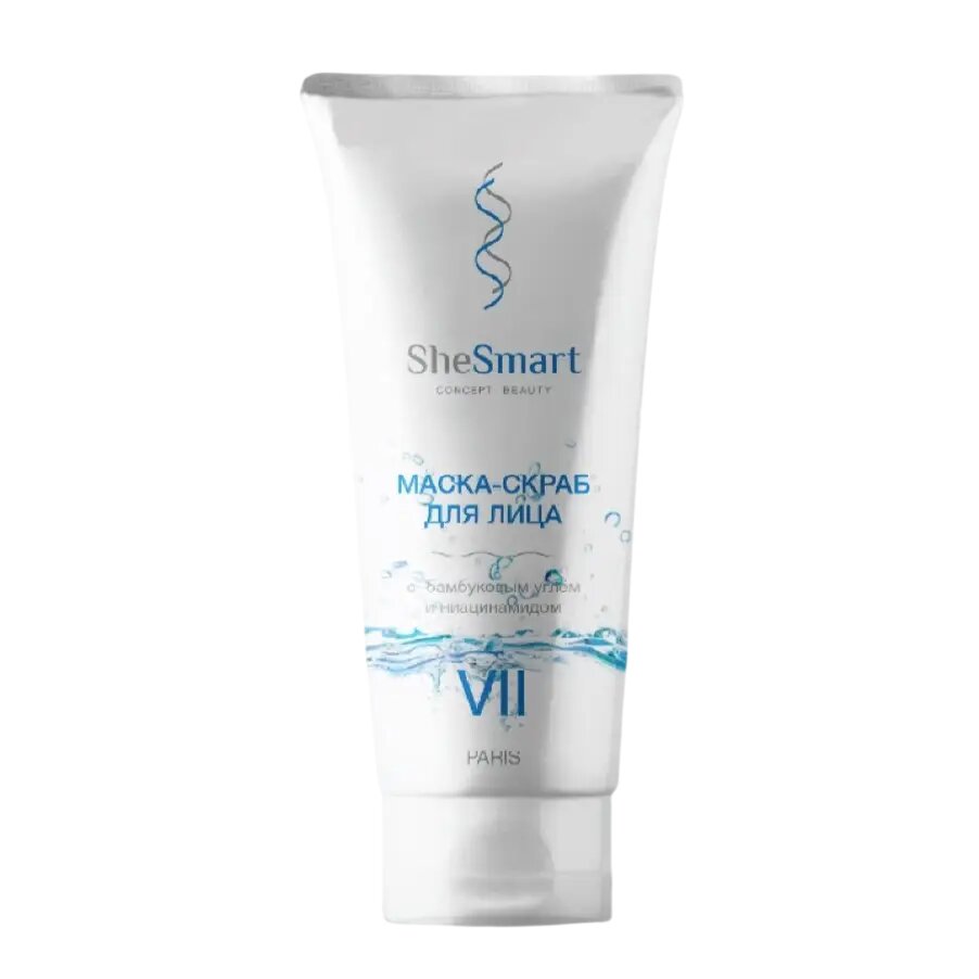SheSmart Маска-скраб для лица с бамбуковым углем и ниацинамидом 150 мл 1 шт